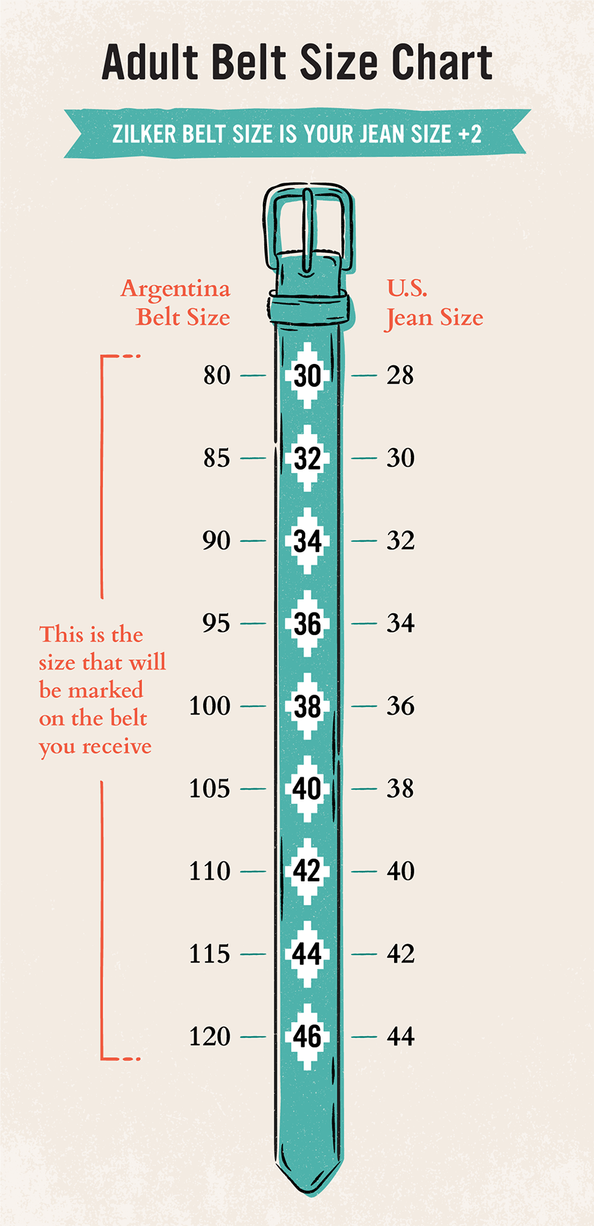 Size Charts Zilker Belts Size Charts Zilker Belts
